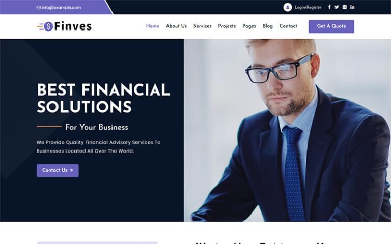 Finves - Financial Advisor Responsive HTML Website Template - Template ...