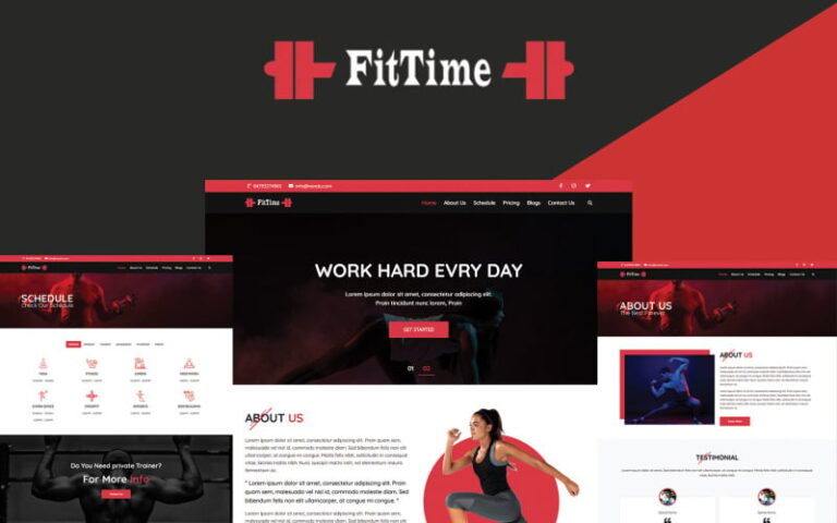 FitTime - Gym Multipurpose HTML Website Template - Template Witch