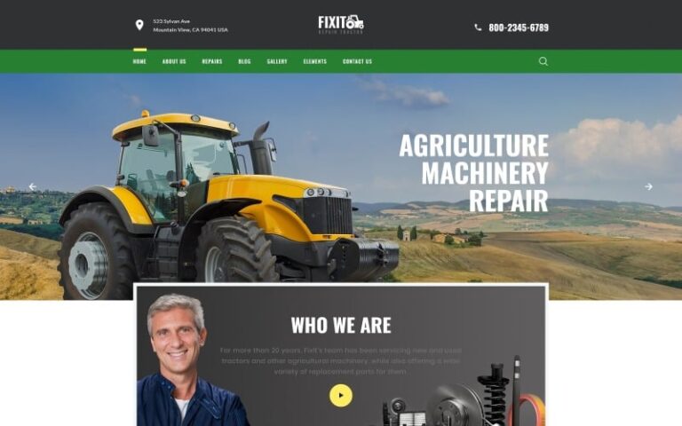 FIXIT - Tractor Repair Multipage Classic HTML Website Template - Template Witch
