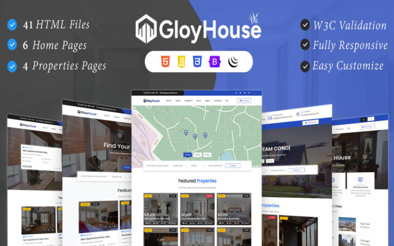 GloryHouse - Property & Real Estate HTML Template - Template Witch