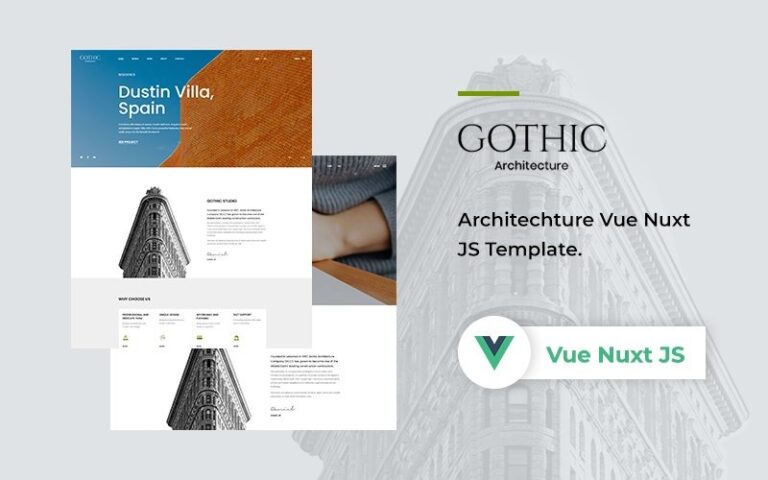 Gothic - Architecture Vue Nuxt JS Website Template - Template Witch