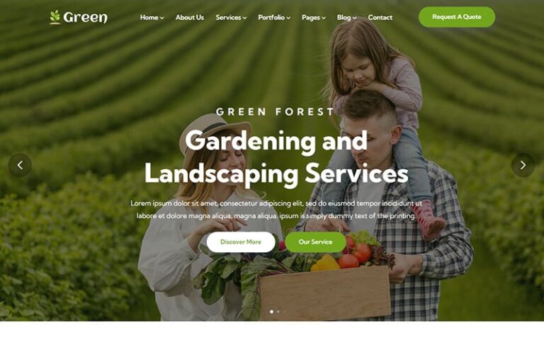 Green - Garden & Landscaping HTML5 Responsive Website Template ...
