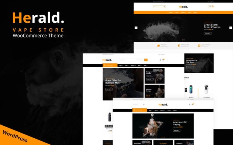 Herald - Vape Store WooCommerce Theme - Template Witch