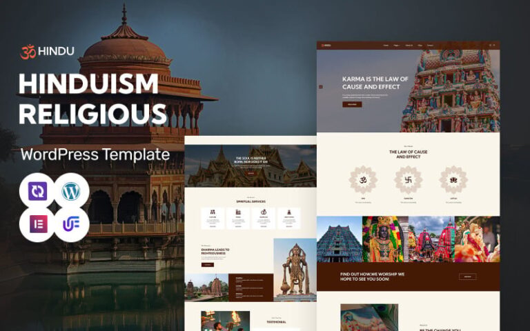 Hindu - Hinduism Religious And Spiritual Worship WordPress Elementor Theme - Template Witch