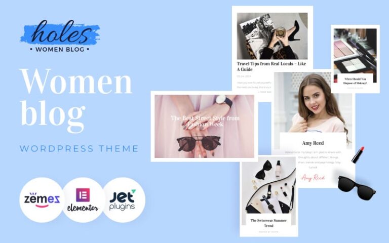Holes - Women Blog Multipurpose Classic WordPress Elementor Theme - Template Witch