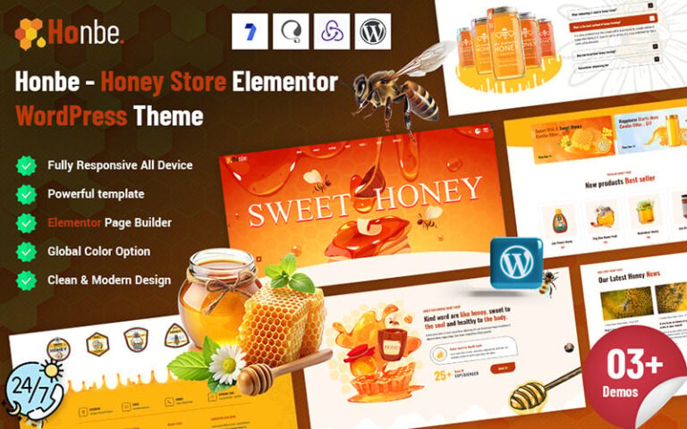 Honbe - Honey Store WordPress Theme - Template Witch