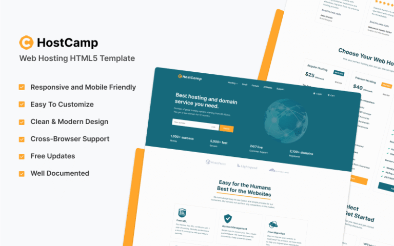 HostCamp - Web Hosting HTML5 Template - Template Witch