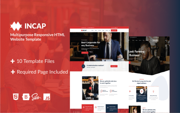 Incap - Multipurpose Responsive HTML Website Template - Template Witch