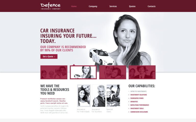 Insurance Responsive Website Template - Template Witch