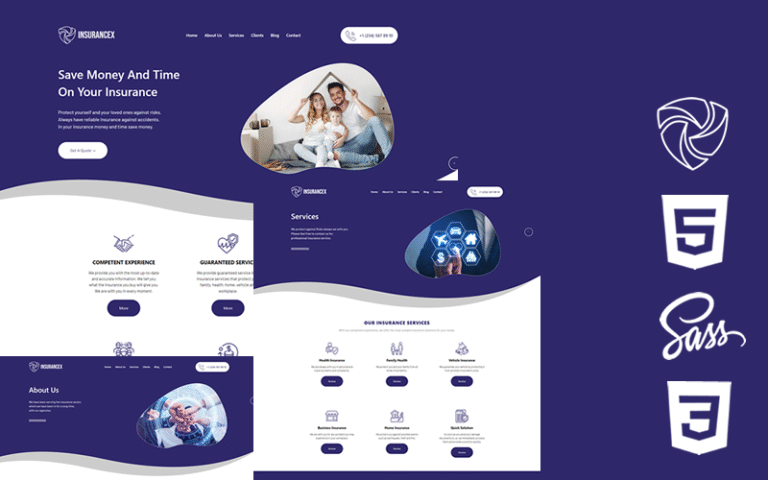 Insurancex Html5 Css3 Theme Website Template - Template Witch