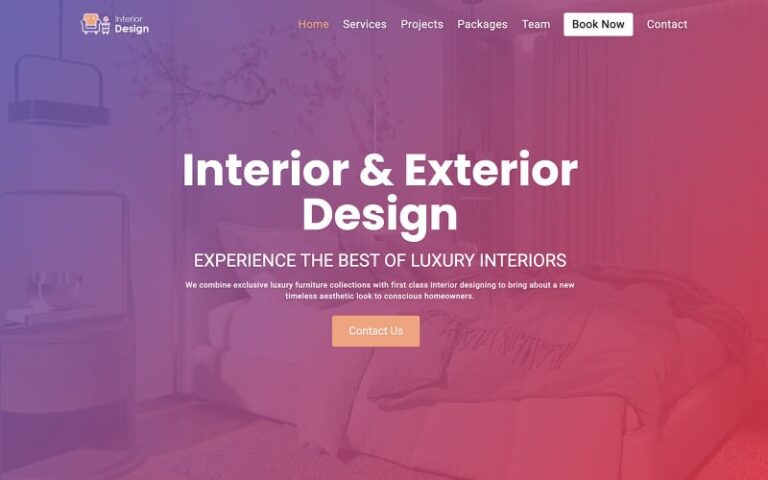 Intex - Interior & Exterior Design Studio Website Template - Template Witch