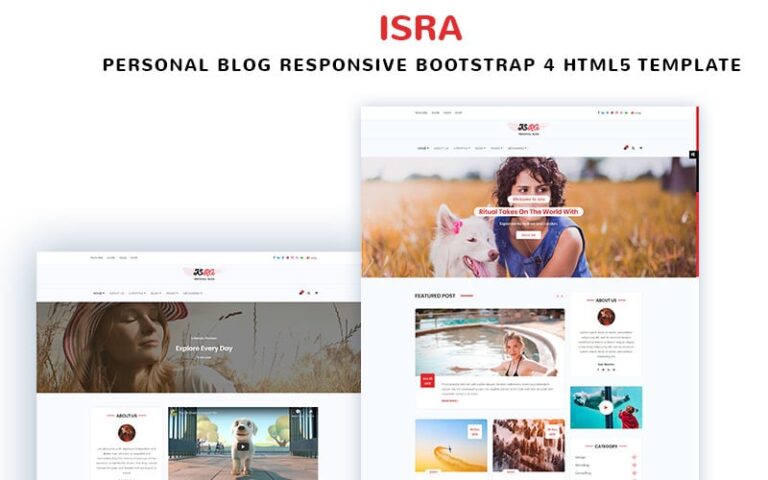 ISRA - Personal Blog Website Template - Template Witch