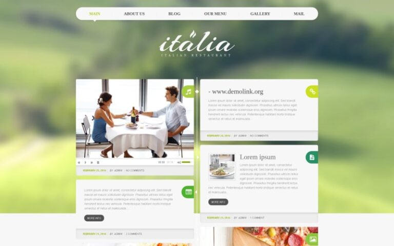 Italian Restaurant Responsive WordPress Theme - Template Witch