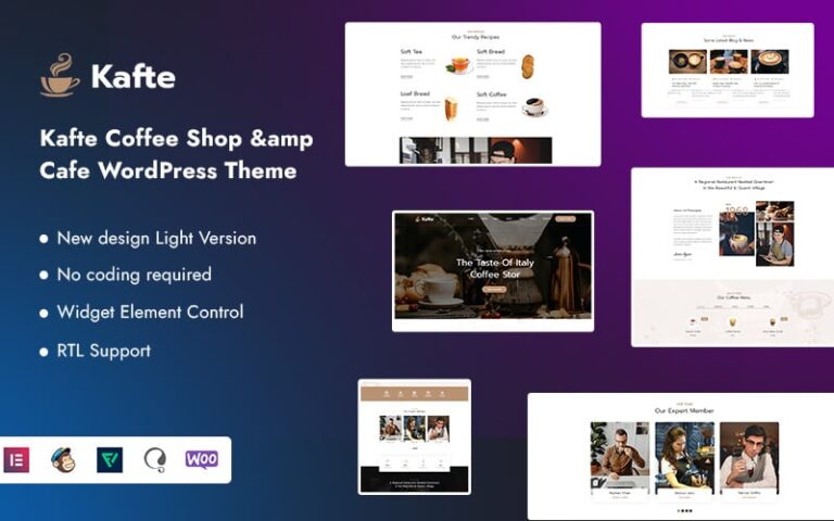 Kafte - Coffee Shop & Cafe WordPress Theme - Template Witch