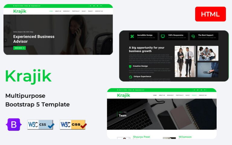 Krajik - Business Bootstrap 5 Responsive Website template - Template Witch