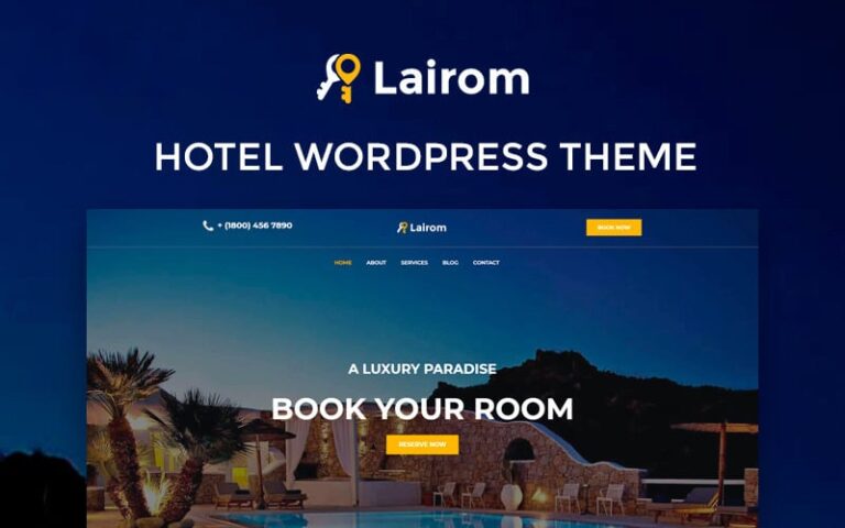 Lairom - Hotel Multipurpose Modern WordPress Elementor Theme - Template Witch