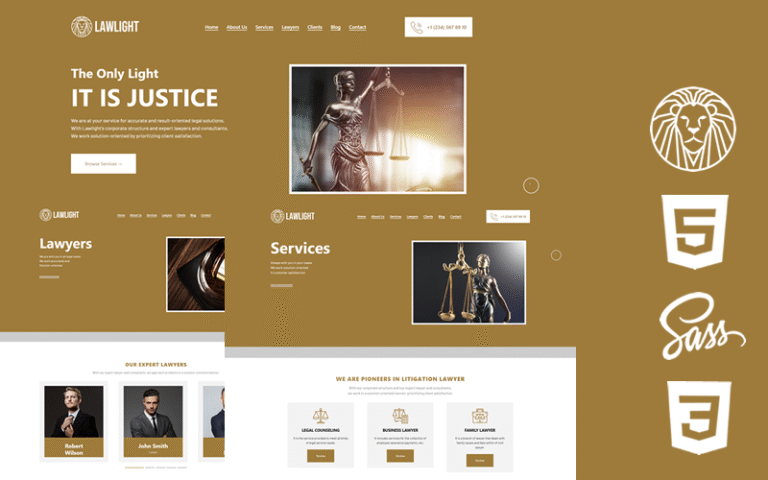 Lawlight Html5 Css3 Theme Website Template - Template Witch