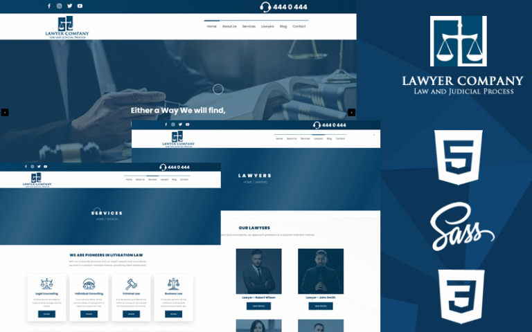Lawyer Company HTML5 - CSS3 - Theme WebSite Template - Template Witch