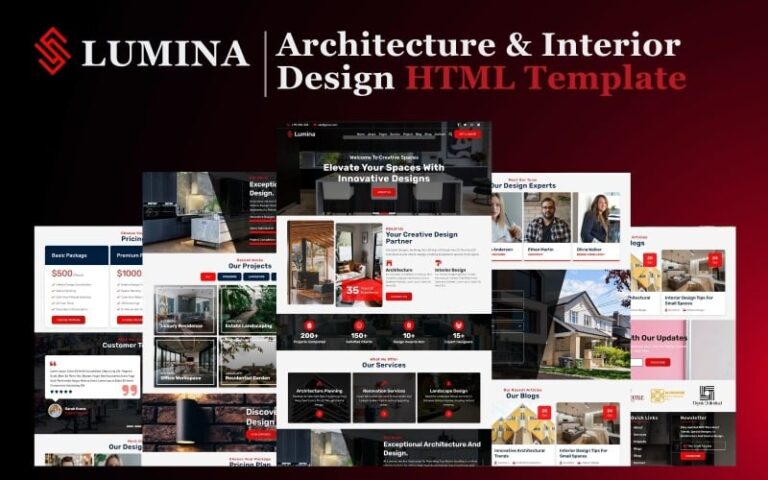 Lumina - Architecture & Interior Design HTML5 Website Template - Template Witch