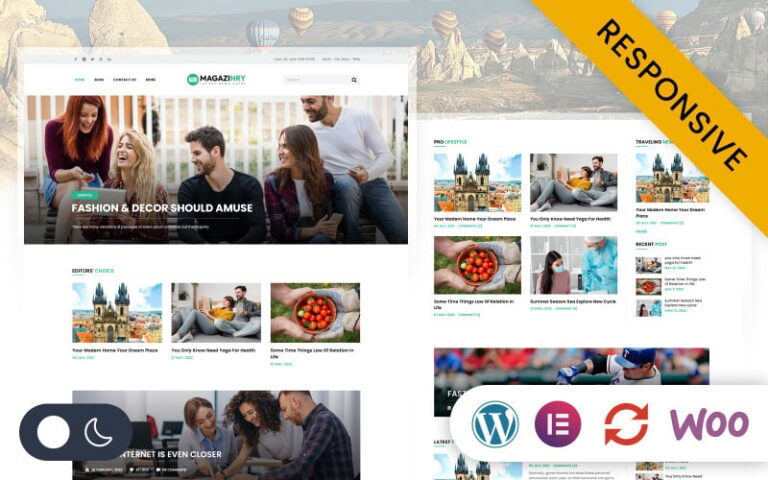 Magazinry - Newspaper, Magazine & Blog Elementor WordPress Responsive Theme - Template Witch