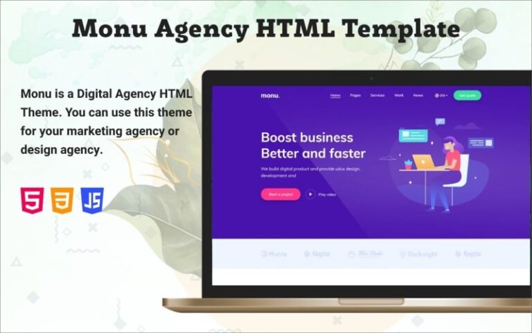 Manu Business Agency HTML Website template - Template Witch
