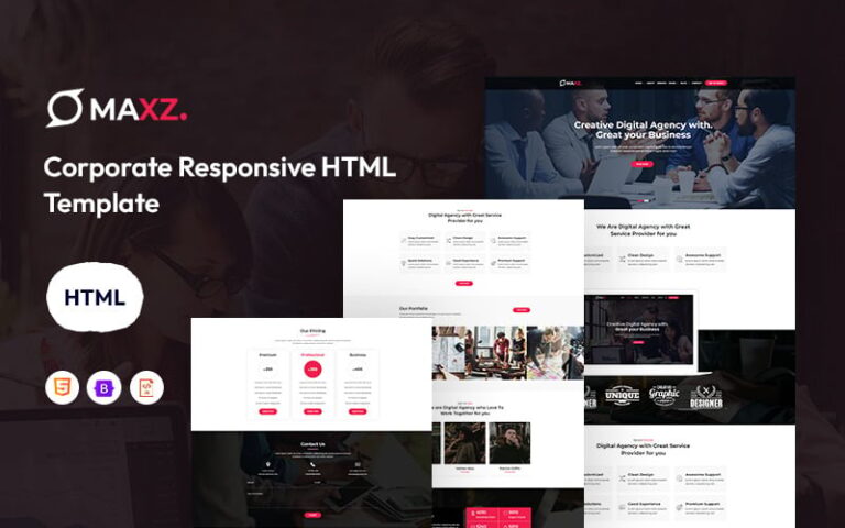 Maxz – Corporate Responsive Website Template - Template Witch