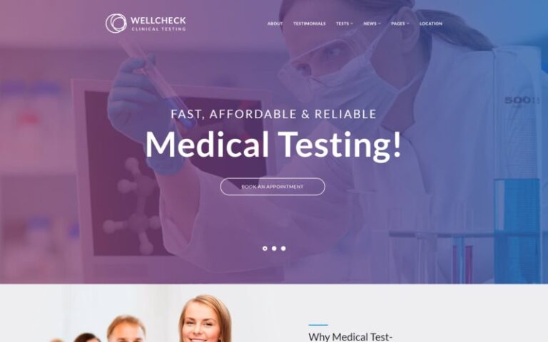 MediCheck - Medical Laboratory Responsive WordPress Theme - Template Witch