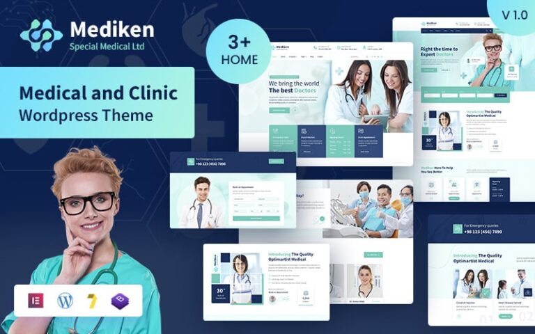 Mediken - Medical & Clinic Service WordPress Theme. - Template Witch