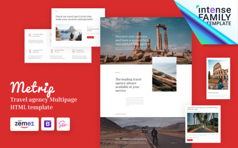 Metrip - Travel Agency HTML Website Template - Template Witch