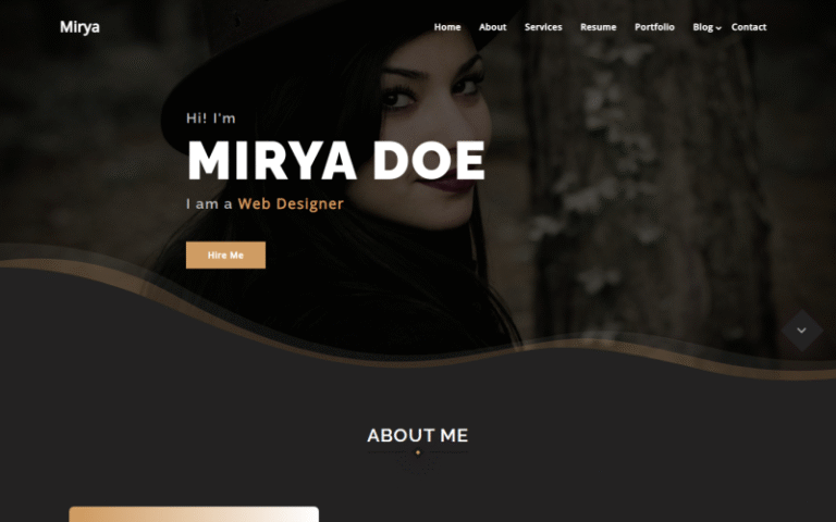 Mirya - Personal Portfolio WordPress Theme - Template Witch