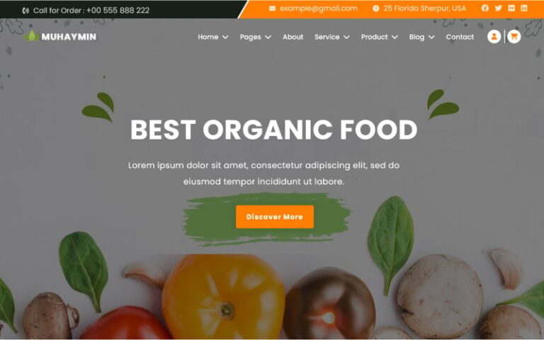 Muhaymin - Organic Farm & Store HTML5 Website Template - Template Witch