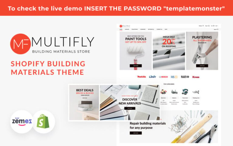 Multifly Construction, Shopify Building Materials Theme - Template Witch