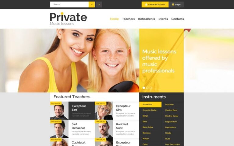 Music Education Website Template - Template Witch