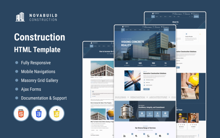 NovaBuild - Construction HTML Template - Template Witch