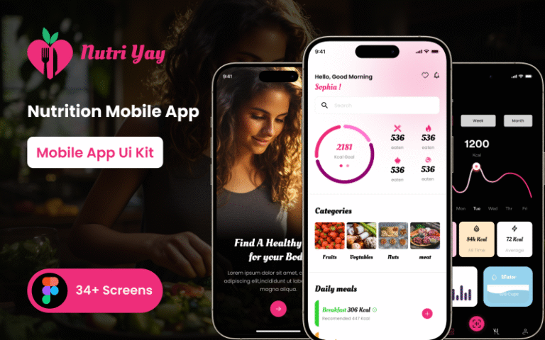 Nurti Yay - Nutrition Mobile App Figma Template - Template Witch
