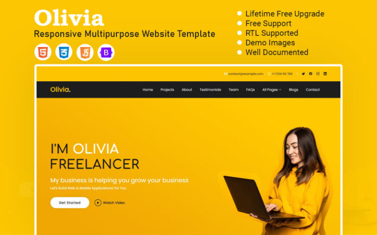 Olivia Web Design & Development HTML5 Responsive Website Template - Template Witch