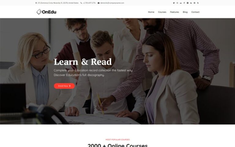Onedu - Education Courses LMS WordPress Theme - Template Witch