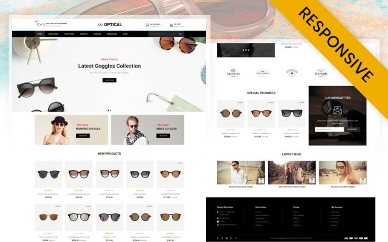 Optical - Eye Glasses Store OpenCart Responsive Template - Template Witch