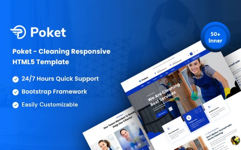 Poket – Cleaner Responsive Website Template - Template Witch
