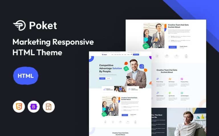 Poket – Digital Marketing Responsive Website Template - Template Witch