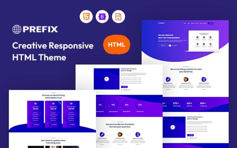Prefix – Creative Website Template - Template Witch