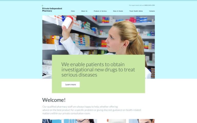 Private Independent Pharmacy Website Template - Template Witch