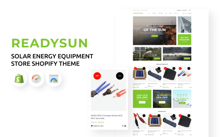 ReadySun - Solar Energy Equipment Store Shopify Theme - Template Witch