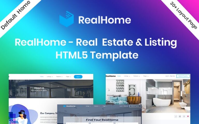 RealHome - Listing & Real Estate HTML5 Bootstrap Website Template ...