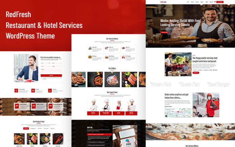 RedFresh Restaurant & Hotel Services WordPress Theme - Template Witch