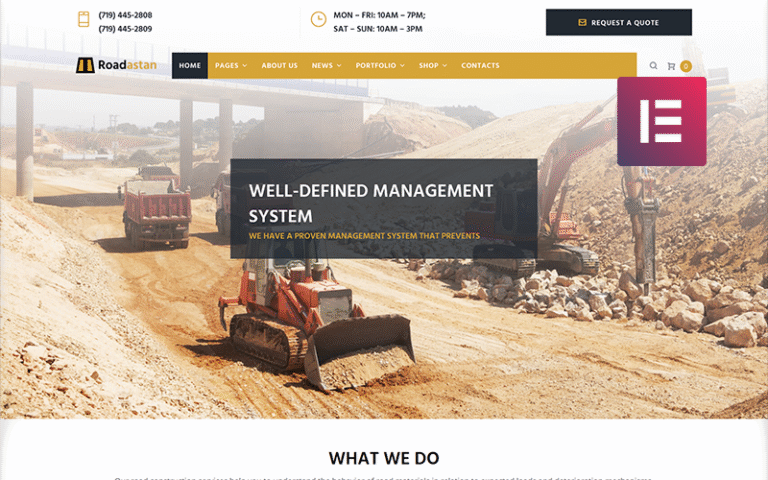 Roadastan - Road Construction WordPress Elementor Theme - Template Witch