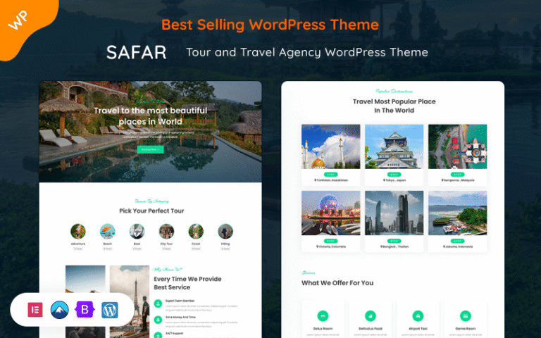 Safar - Tour and Travel Agency WordPress Theme - Template Witch
