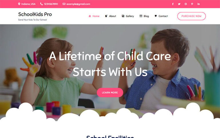 SchoolKids Pro - Kindergarten and Preschool WordPress Theme - Template Witch