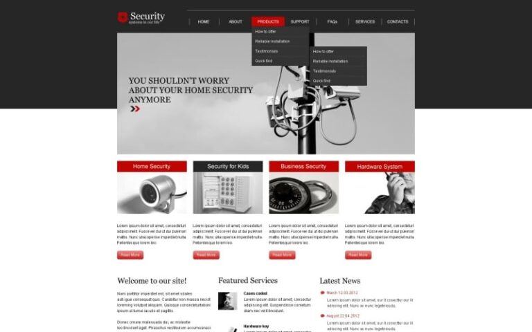 Security Responsive Website Template - Template Witch