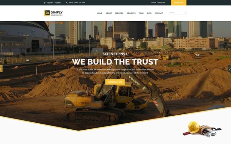 Simply - Construction Website Template - Template Witch